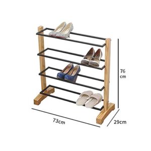 ANMMBER Shoe Rack Multi-Layer Wrought Iron Simple Doorway Home Minimalist Creative Solid Wood Storage Rack Rack (Size : 76cm high)