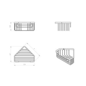 Gedy Gedy 2483 Wire Corner Shower Basket, Chrome