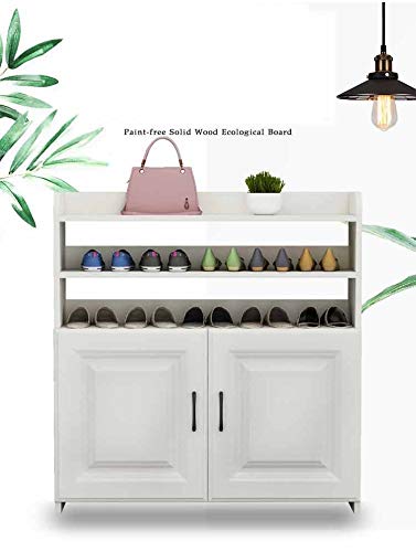 ANMMBER Shoe Rack Shelf Console Cabinet Simple Multi-Layer Large Capacity Shoe Cabinet Storage Cabinet Wooden Shoes (Color : Black)