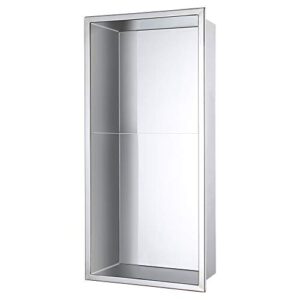 24“ X 12” DecoMust Stainless Steel Shower Niche Modern and Elegant Design, Easy to Install, Perfect for Shampoo and Soap Storage