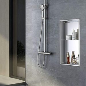 24“ X 12” DecoMust Stainless Steel Shower Niche Modern and Elegant Design, Easy to Install, Perfect for Shampoo and Soap Storage