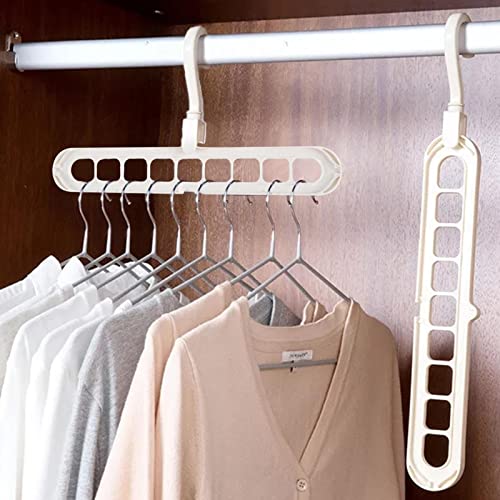 Space Saving Hangers | Multifunctional Shirt Hangers Space Saving | Closet Accessories Coat Closet Organizers and Storage with 9 Holes for Heavy Clothes Moluo