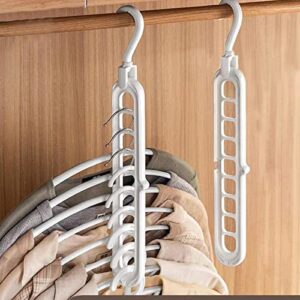 Space Saving Hangers | Multifunctional Shirt Hangers Space Saving | Closet Accessories Coat Closet Organizers and Storage with 9 Holes for Heavy Clothes Moluo