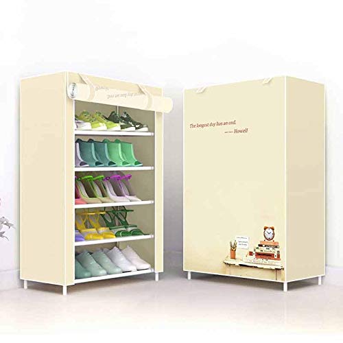 ANMMBER Simple Shoe Rack Multi-Layer Dust-Proof Household Shoe Rack Dust Resistance Lattices Non-Woven Fabric Shoe Rack (Color : D)