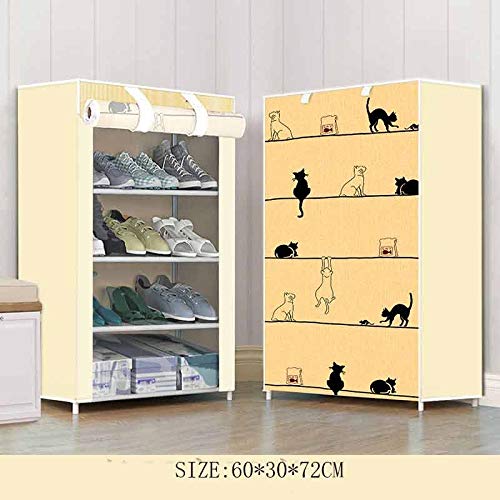 ANMMBER Simple Shoe Rack Multi-Layer Dust-Proof Household Shoe Rack Dust Resistance Lattices Non-Woven Fabric Shoe Rack (Color : D)