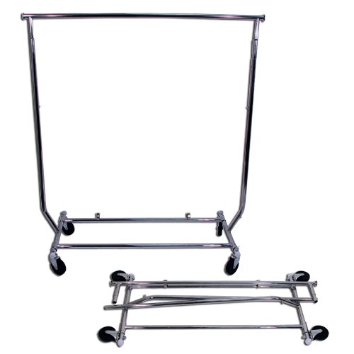 Collapsible Rolling Garment Clothing Rack