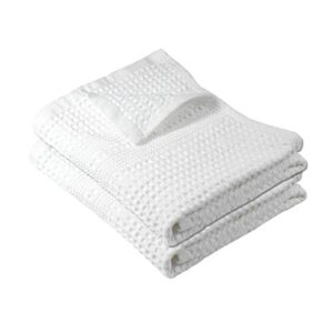 gilden tree waffle weave hand towels for bathroom quick drying lint free thin, 2 pack, classic style (white)