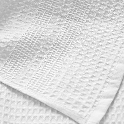 GILDEN TREE Waffle Weave Hand Towels for Bathroom Quick Drying Lint Free Thin, 2 Pack, Classic Style (White)