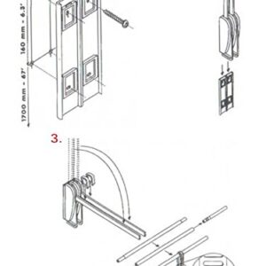 Servetto ClosetPro Central Wall-Mounted Soft-Close Wardrobe Lift Expanding Steel Tubing with Black Plastic Housing, 22 lb Weight rating (For 25 9/16" - 45 1/4"), Made in Italy