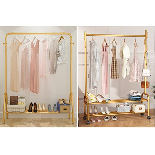 Thick forest Gold Clothing Rack Gold Clothes Rack Gold Garment Rack Heavy Duty Shoes Bags Gold Clothes Organizer Storage Shelves