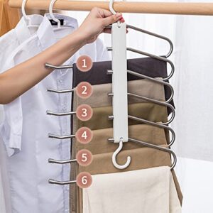 RIIPOO Pants Hangers Space Saving 2-Pack, Jeans Hangers Heavy Duty for Closet, Trousers Hangers Non Slip for Men Women