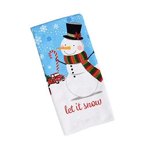 Christmas Towels Set of 2 | Christmas Dish Towels | Christmas Kitchen Towels | Christmas Hand Towels for Bathroom | Holiday Decorations Kitchen Dish Towels Decorative Towels Kitchen Santa Snowman