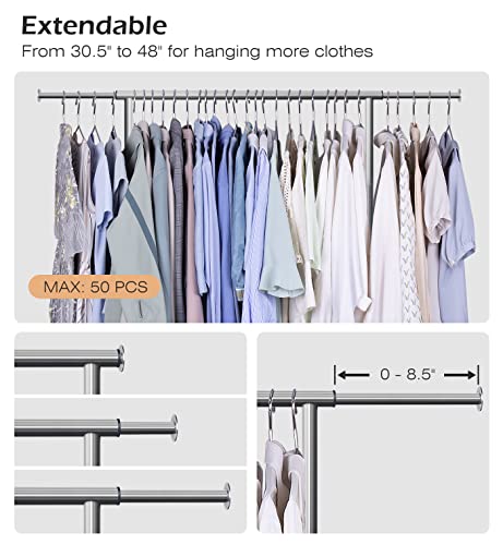 MISSLO Short Clothing Rack + 2 Shelves Clothing Racks