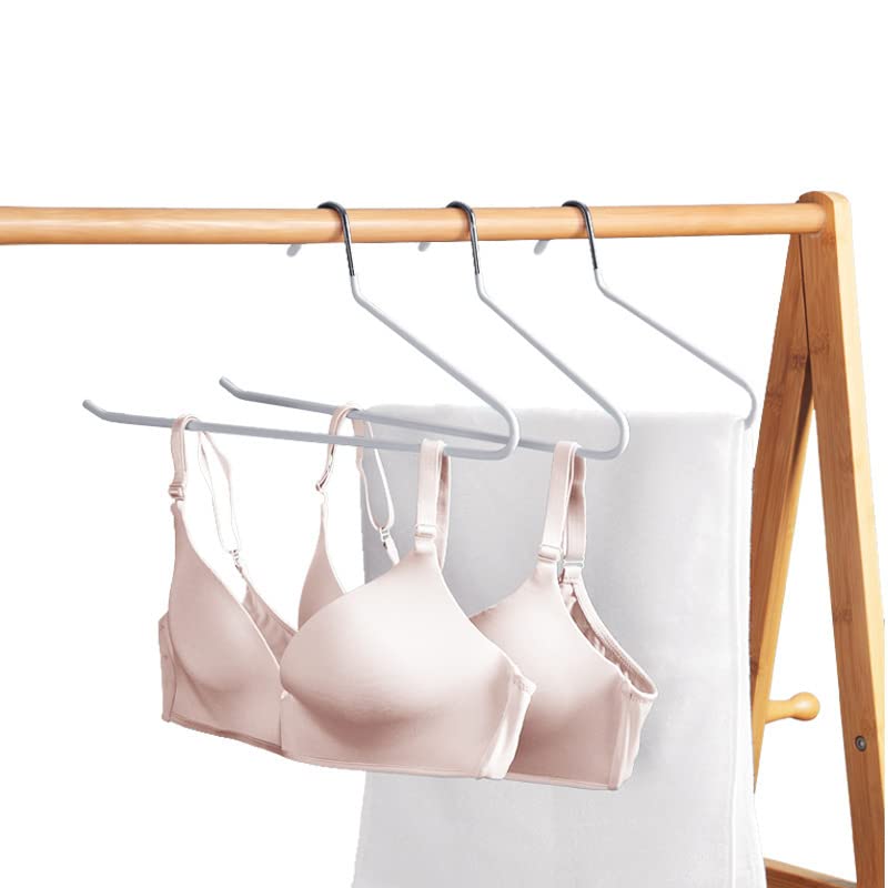 UPRA Multiple Slack/Trousers Pants Hangers 10 Pack Anti-Rust Chrome Metal Hangers,Non Slip Rubber Coating,Space Saving,Open Ended or Easy-Slide Pant Airing Wet Clothes-Without Neckline Wrinkles,White