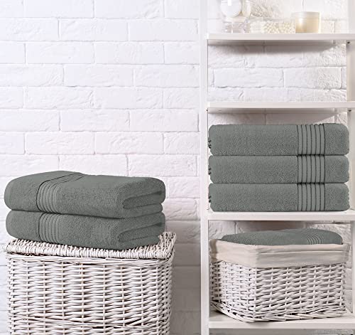 Utopia Towels Bundle of 10 Premium Hand Towels & Bath Towels - 6 Pack Large Hand Towels, 16"x28" - 4 Pack Luxurious Bath Towels, 27"x54" - 600 GSM Ultra Soft Towels (Grey)