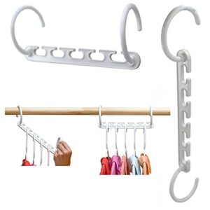 Sisnails 6 Pack White Magic Hangers Space Saving Hangers for Closet Organizer， Plastic Clothes Hangers ，Multifunctional Closet Storage Hangers, Essential Hangers for Dormitories and Home