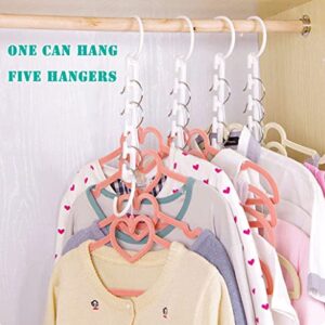 Sisnails 6 Pack White Magic Hangers Space Saving Hangers for Closet Organizer， Plastic Clothes Hangers ，Multifunctional Closet Storage Hangers, Essential Hangers for Dormitories and Home