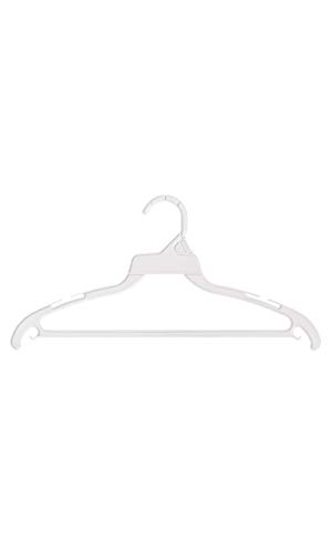 White Plastic Economy Hangers with Hang Bar- Case of 250