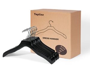 topline classic wood bridal dress hangers - black finish (10-pack)