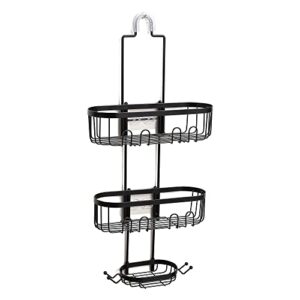 Mqafkpu Shower Organizer Hanging, Non Drilling Shower Caddy Over Head with Hooks for Razor and Sponge, Rustproof Stainless Steel Shower Racks for Inside Shower for Bathroom & Shower Room