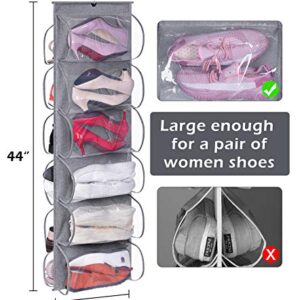 KEETDY 28 Large Pockets Over The Door Shoe Organizer and 12 Large Clear Pockets Hanging Shoe Organizer