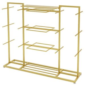 clothes retail heavy duty metal hanging garment racks, clothing store metal hanger storage shelves double sided display stand, underwear/bra/swimsuit/sock organizer shelf, jewelry holder