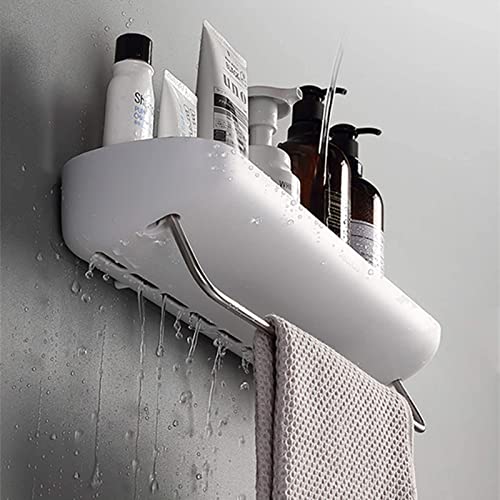 Guanniao Floating Shelves Bathroom Shelf Organizer Wall Mounted Shampoo Spices Shower Storage Rack Holder Bathroom Accessories (Fashion black)