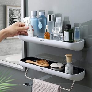 Guanniao Floating Shelves Bathroom Shelf Organizer Wall Mounted Shampoo Spices Shower Storage Rack Holder Bathroom Accessories (Fashion black)