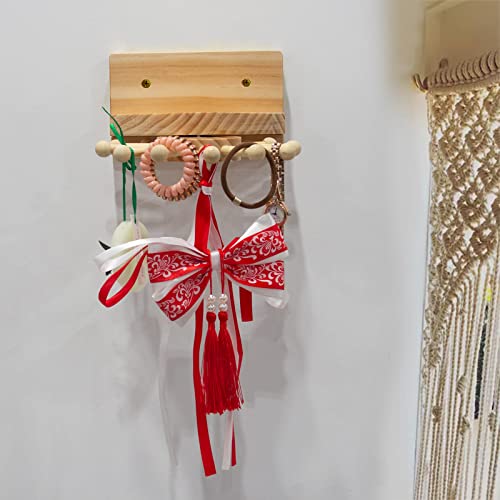 Tie Rack Wall Hanging, Unique Windmill Shape, Made of Handmade Pine Wood, with 12 Individual Belt Racks, Perfect for Placing Necklaces, Masks, Bow Ties, Keys.