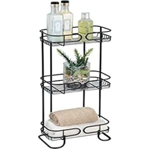 iDesign Steel Bathroom Caddy Organizer with Three Wire Basket Shelves, The Neo Collection - 6.3" x 9.8" x 26.1", Matte Black