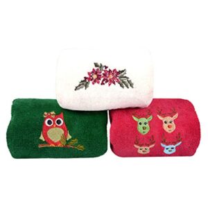 Christmas Hand Towels for Kitchen and Bathroom , 12x18 100% Cotton, High Absorbency, Christmas Holiday Decorative Dishwashing Towels Hand Towels 6-Pack Gift Set