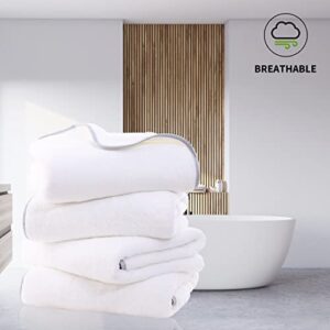 Cosy Family Microfiber 4 Pack Bath Towel Set, Lightweight and Quick Drying, Ultra Soft Highly Absorbent Towels for Bathroom, Gym, Hotel, Beach and Spa (White)