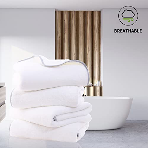 Cosy Family Microfiber 4 Pack Bath Towel Set, Lightweight and Quick Drying, Ultra Soft Highly Absorbent Towels for Bathroom, Gym, Hotel, Beach and Spa (White)