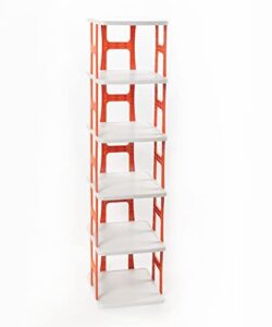 jiaru i shoe storage, 6-8-tier shoe rack organizer storag ebookshelf, sturdy shoes shelf storage cabinet for entryway bedroom and hallway (orange, layer 6)