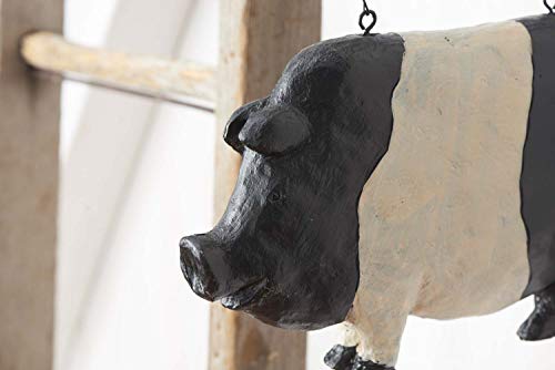 K&K Interiors 12104B 13 Inch Black & White Resin Pig Arrow Replacement, 11.00 x 13.00 x 2.00, Black and Cream