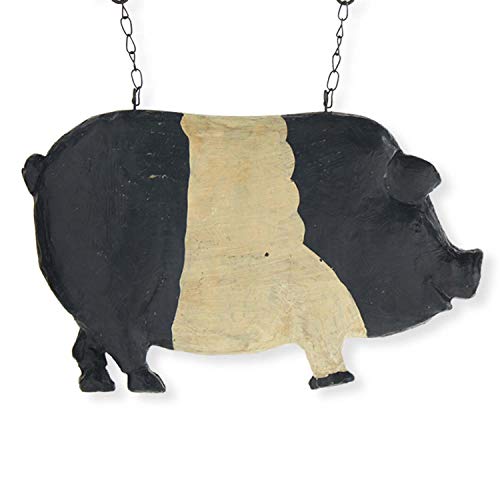 K&K Interiors 12104B 13 Inch Black & White Resin Pig Arrow Replacement, 11.00 x 13.00 x 2.00, Black and Cream