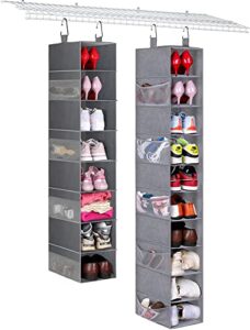 misslo 8-shelf hanging shoe organizer and 10-shelf hanging storage shelves for clothes closet organizers