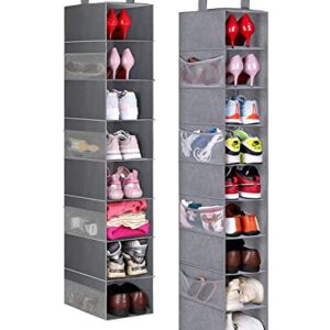 MISSLO 8-Shelf Hanging Shoe Organizer and 10-Shelf Hanging Storage Shelves for Clothes Closet Organizers