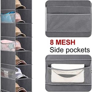 MISSLO 8-Shelf Hanging Shoe Organizer and 10-Shelf Hanging Storage Shelves for Clothes Closet Organizers