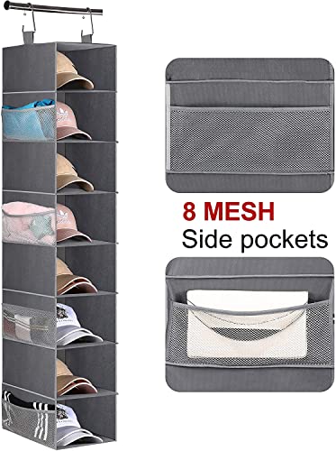 MISSLO 8-Shelf Hanging Shoe Organizer and 10-Shelf Hanging Storage Shelves for Clothes Closet Organizers