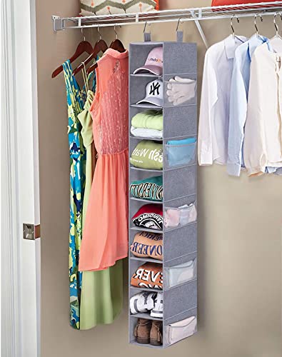 MISSLO 8-Shelf Hanging Shoe Organizer and 10-Shelf Hanging Storage Shelves for Clothes Closet Organizers