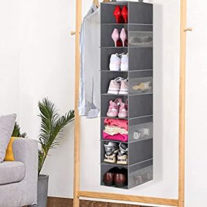 MISSLO 8-Shelf Hanging Shoe Organizer and 10-Shelf Hanging Storage Shelves for Clothes Closet Organizers