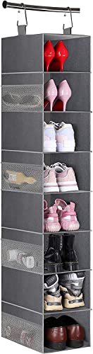 MISSLO 8-Shelf Hanging Shoe Organizer and 10-Shelf Hanging Storage Shelves for Clothes Closet Organizers