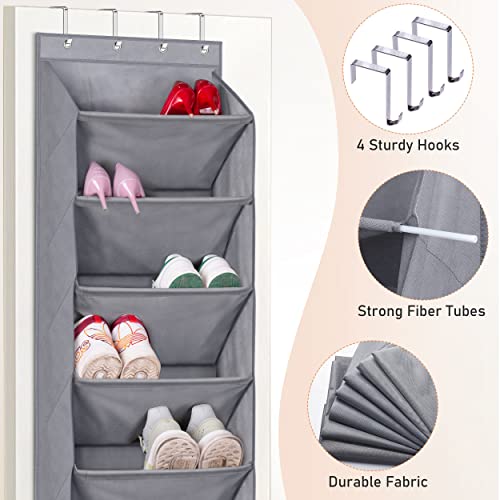 KEETDY Long 3 Tier Shoe Rack for Closet and 8 Pockets Door Shoe Organizer