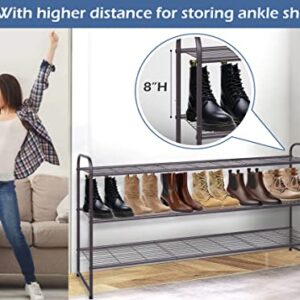 KEETDY Long 3 Tier Shoe Rack for Closet and 8 Pockets Door Shoe Organizer