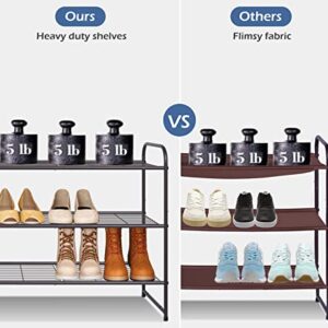 KEETDY Long 3 Tier Shoe Rack for Closet and 8 Pockets Door Shoe Organizer