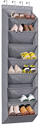 KEETDY Long 3 Tier Shoe Rack for Closet and 8 Pockets Door Shoe Organizer