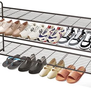 KEETDY Long 3 Tier Shoe Rack for Closet and 8 Pockets Door Shoe Organizer