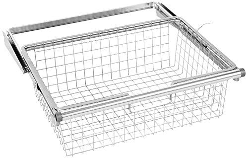 Rubbermaid Configurations Deluxe Custom Closet Kit, 3- to 6-Foot, Titanium, FG3H8800TITNM & 3J05 Configurations Sliding Wire Basket, Titanium(FG3J0501TITNM)