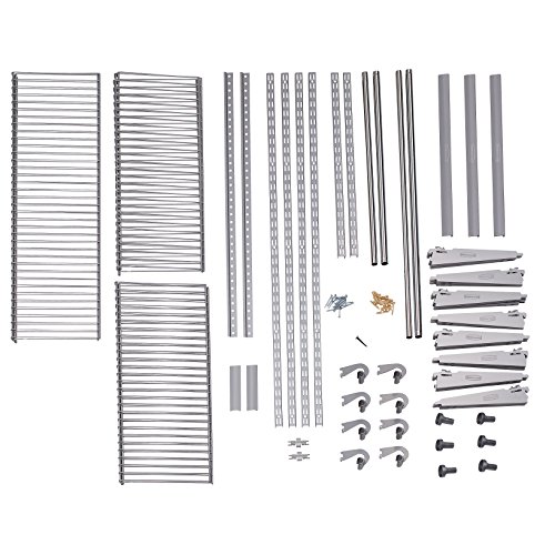 Rubbermaid Configurations Deluxe Custom Closet Kit, 3- to 6-Foot, Titanium, FG3H8800TITNM & 3J05 Configurations Sliding Wire Basket, Titanium(FG3J0501TITNM)